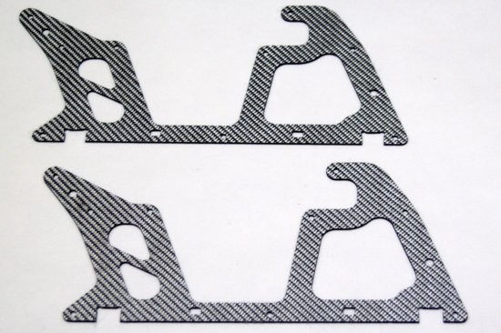 ALIGN T-REX 450 LOWER SILVER CARBON FIBER FRAME SET (2 PIECES)